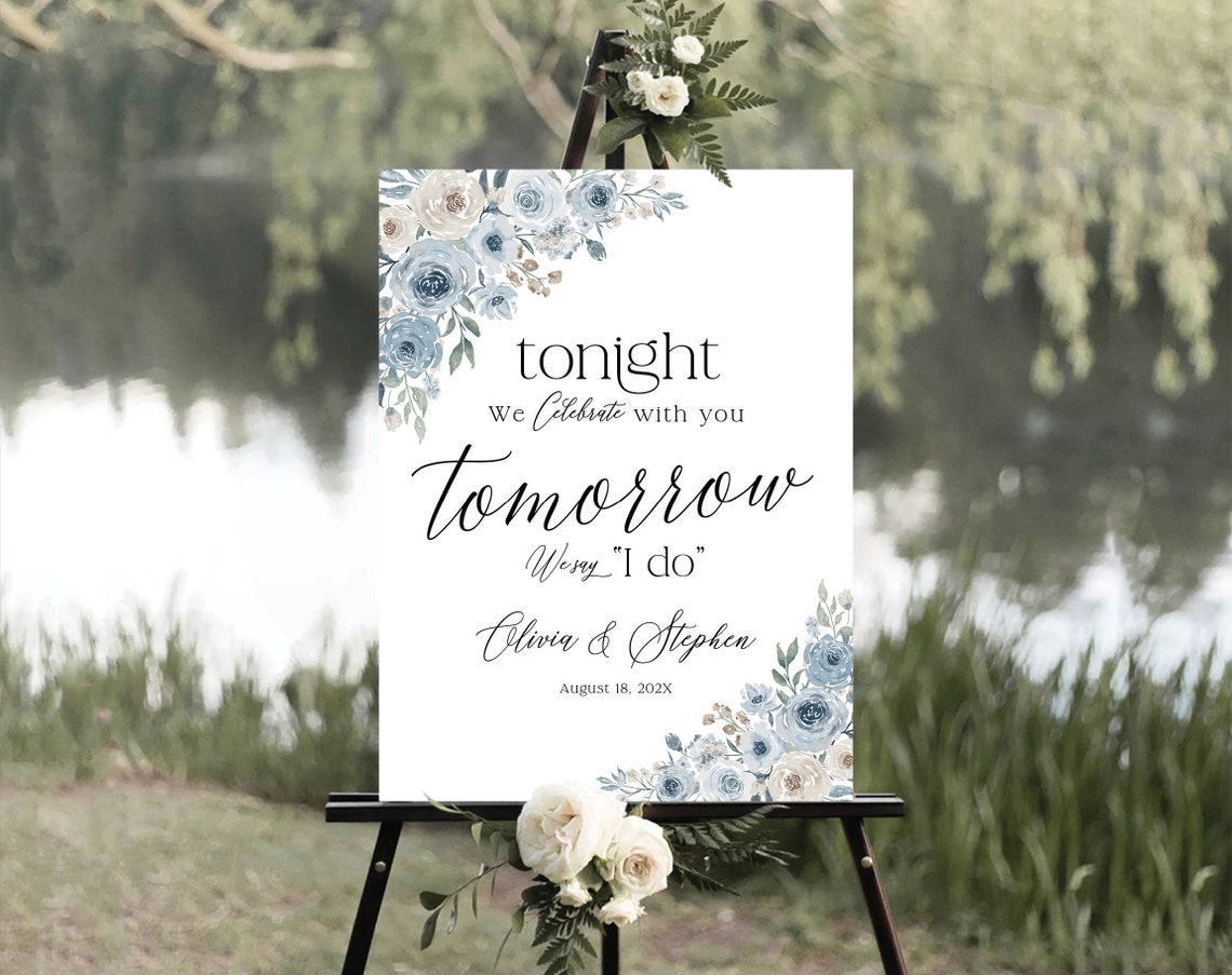 Rehearsal Dinner Sign, Wedding Rehearsal Sign, Rehearsal Dinner Welcome ...