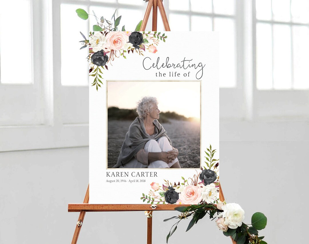 Funeral Decorations, Funeral Sign, Funeral Welcome Sign, Celebration of ...