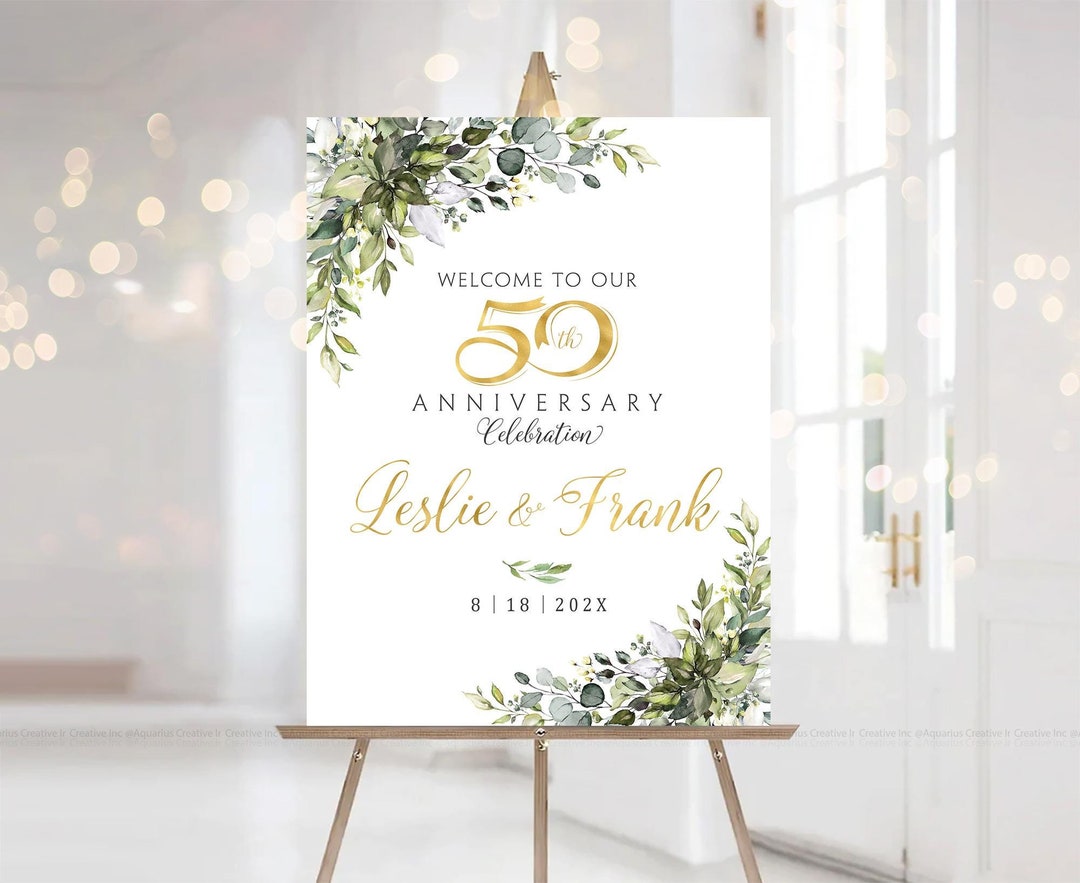50th Anniversary Sign, 50th Anniversary Poster, 50 Year Anniversary ...
