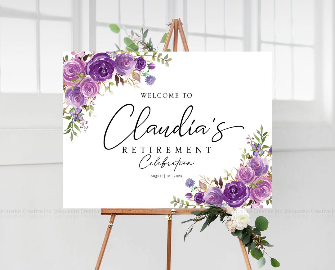 Retirement Party Sign, Retirement Welcome Sign, Retirement Celebration ...