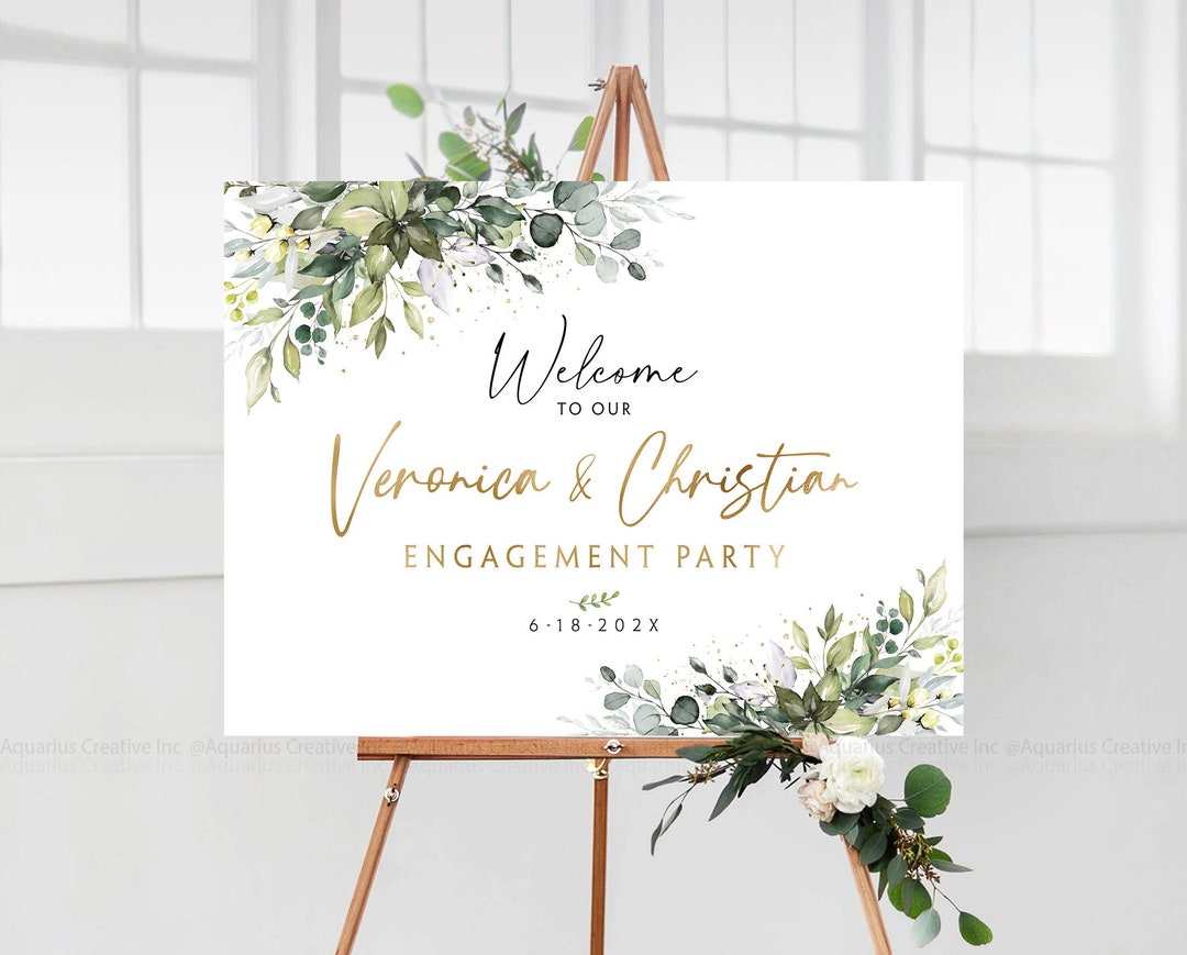 Engagement Welcome Sign, Engagement Sign, Engagement Party Welcome Sign ...