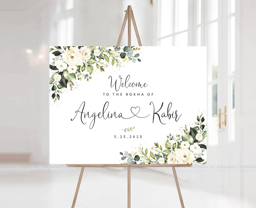 Indian Rokha Welcome Sign, Hindu Wedding Signs, Roka Welcome Signs ...