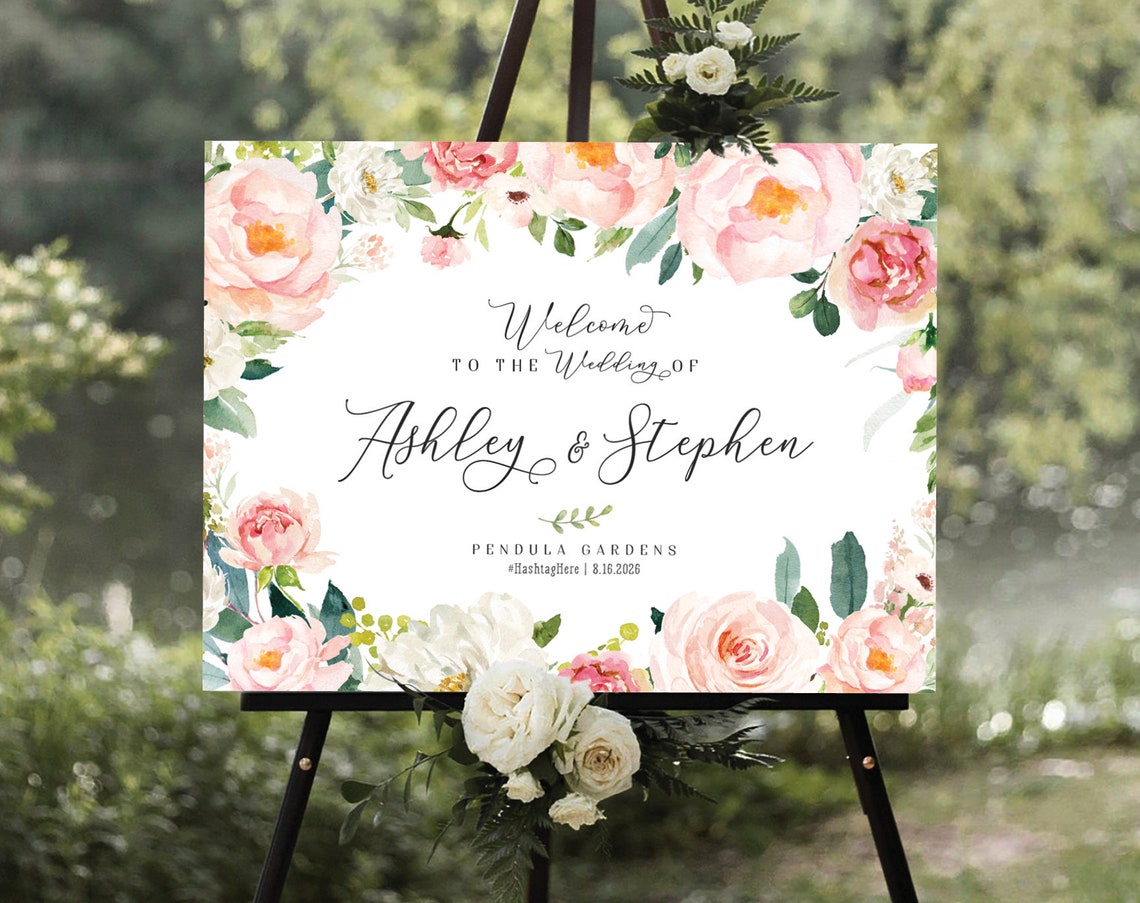 Wedding Welcome Sign Wedding Welcome Poster Blush Wedding - Etsy