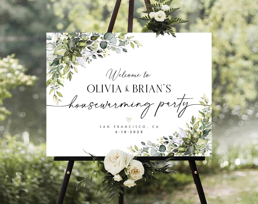 Greenery Housewarming Decorations, Housewarming Welcome Sign ...