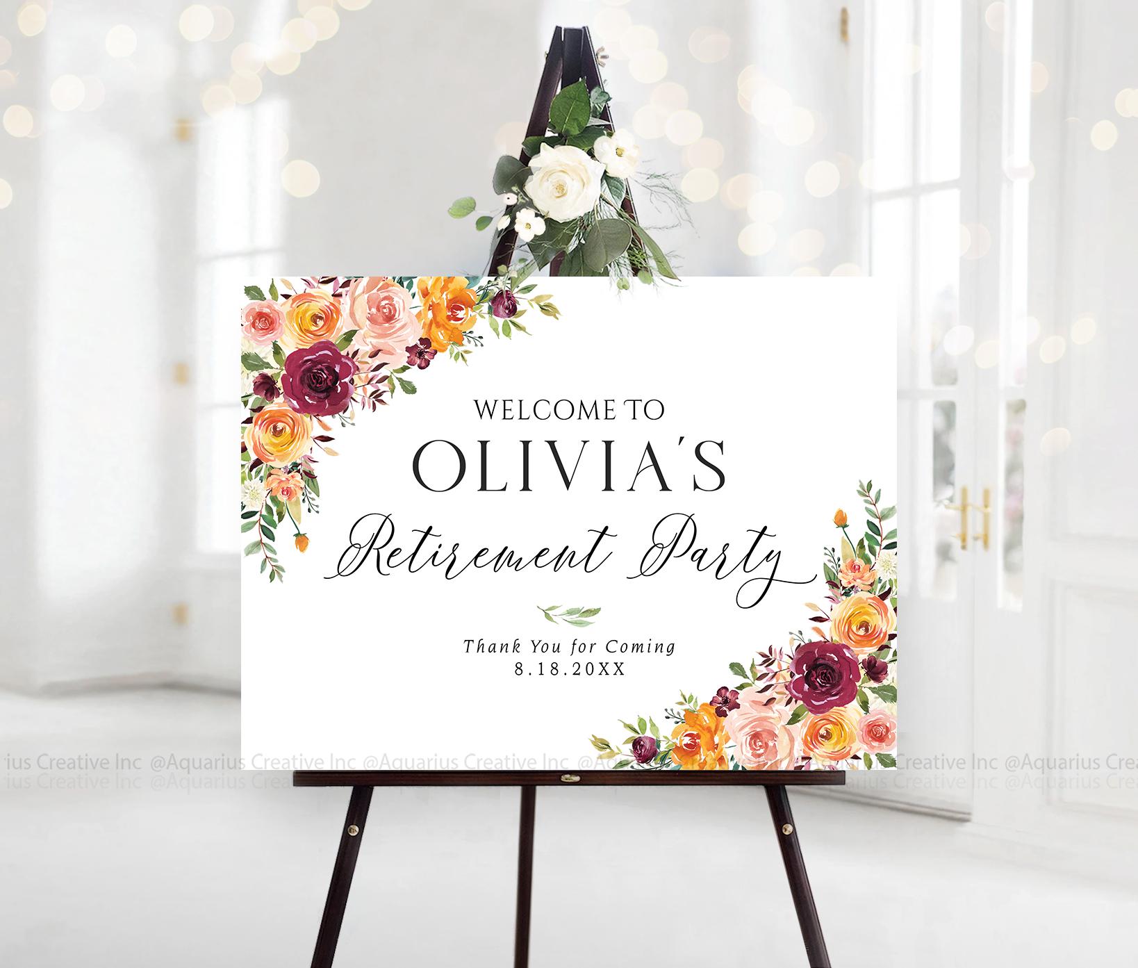 Retirement Party Sign, Retirement Welcome Sign, Retirement Celebration ...