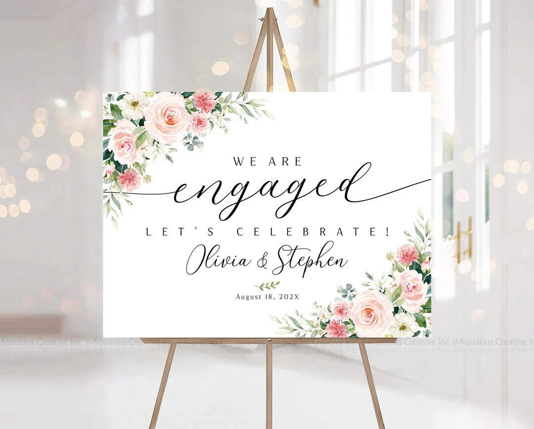 Engagement Welcome Sign, Engagement Sign, Engagement Party Sign ...