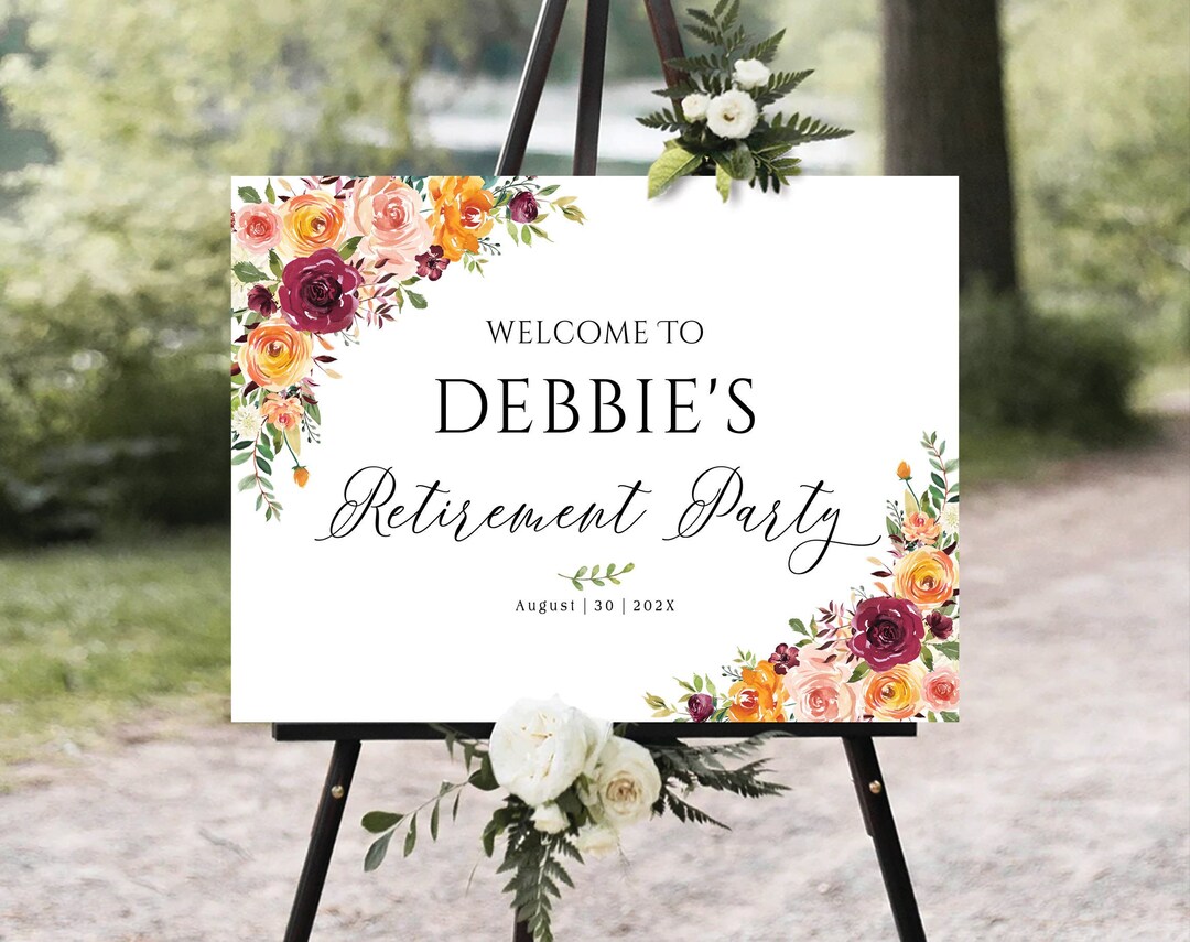 Retirement Party Sign, Retirement Welcome Sign, Retirement Celebration ...