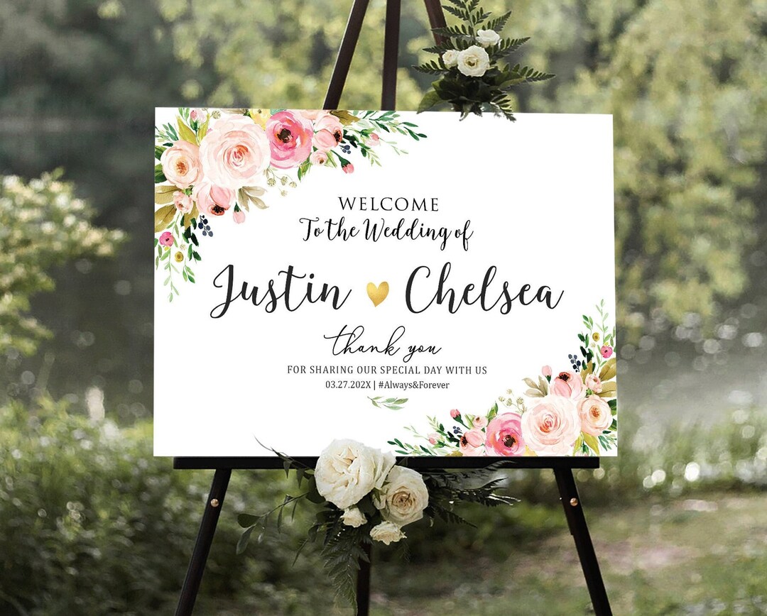 Wedding Welcome Sign, Wedding Signs, Wedding Invitation, Engagement ...