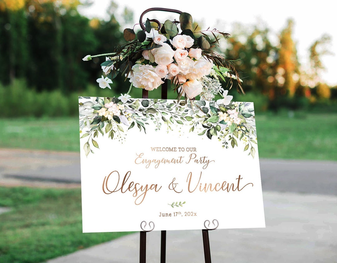 Engagement Welcome Sign, Engagement Sign, Engagement Party Welcome Sign ...