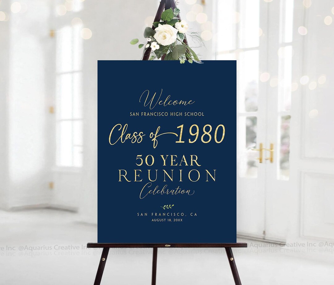 Reunion Decoration, 50 Year High School Reunion, Reunion Welcome Sign ...