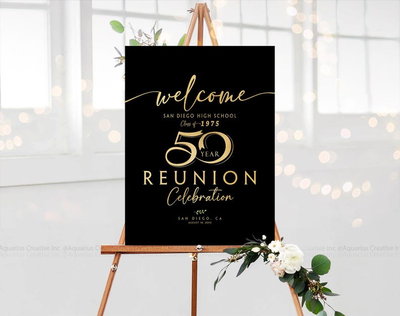 Reunion Decoration, 50 Year High School Reunion, Reunion Welcome Sign ...