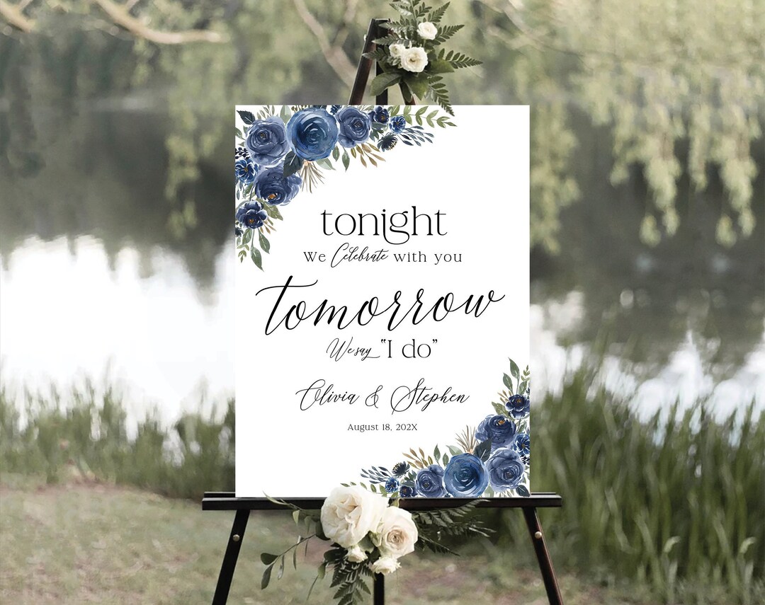 Rehearsal Dinner Sign, Wedding Rehearsal Sign, Rehearsal Dinner Welcome ...