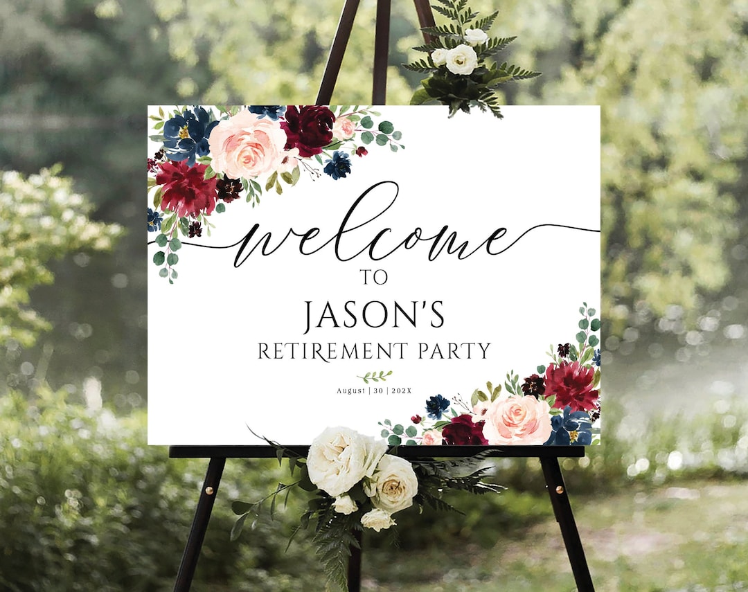 Retirement Party Sign, Retirement Welcome Sign, Retirement Celebration ...