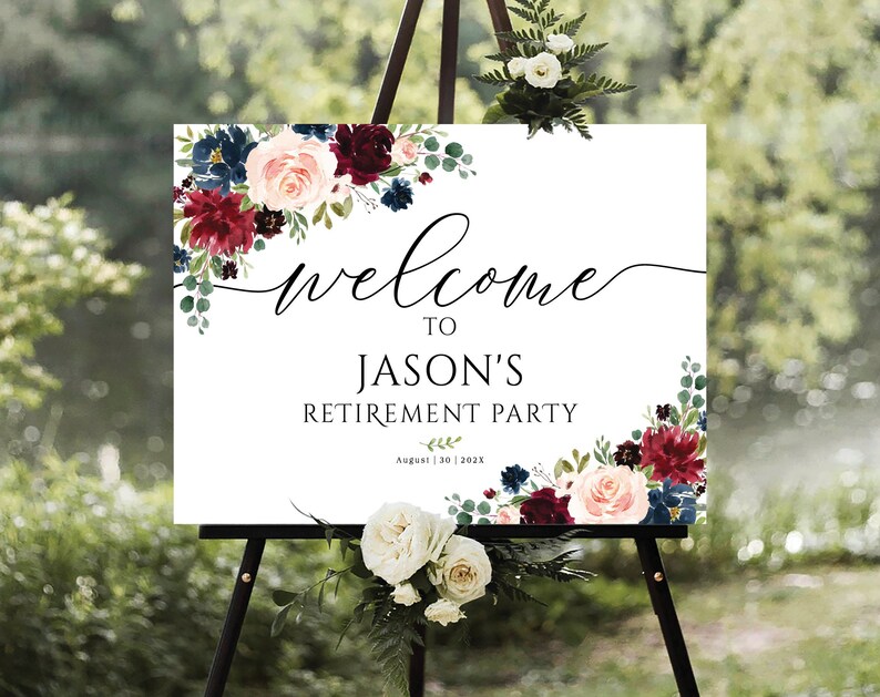 Retirement Party Sign Retirement Welcome Sign Retirement - Etsy