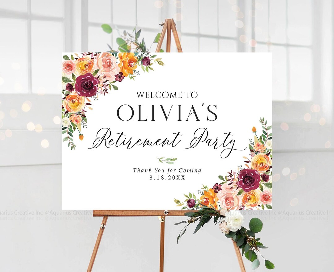 Retirement Party Sign, Retirement Welcome Sign, Retirement Celebration ...