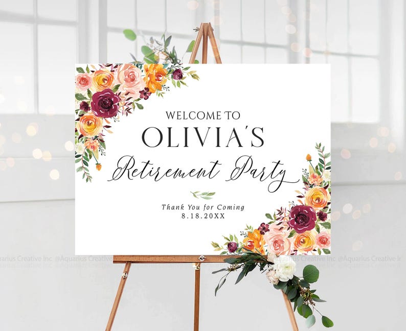 Retirement Party Sign, Retirement Welcome Sign, Retirement Celebration ...
