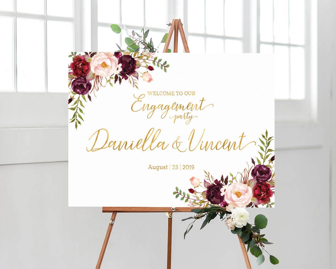 Engagement Welcome Sign, Engagement Sign, Welcome Engagement Party Sign ...