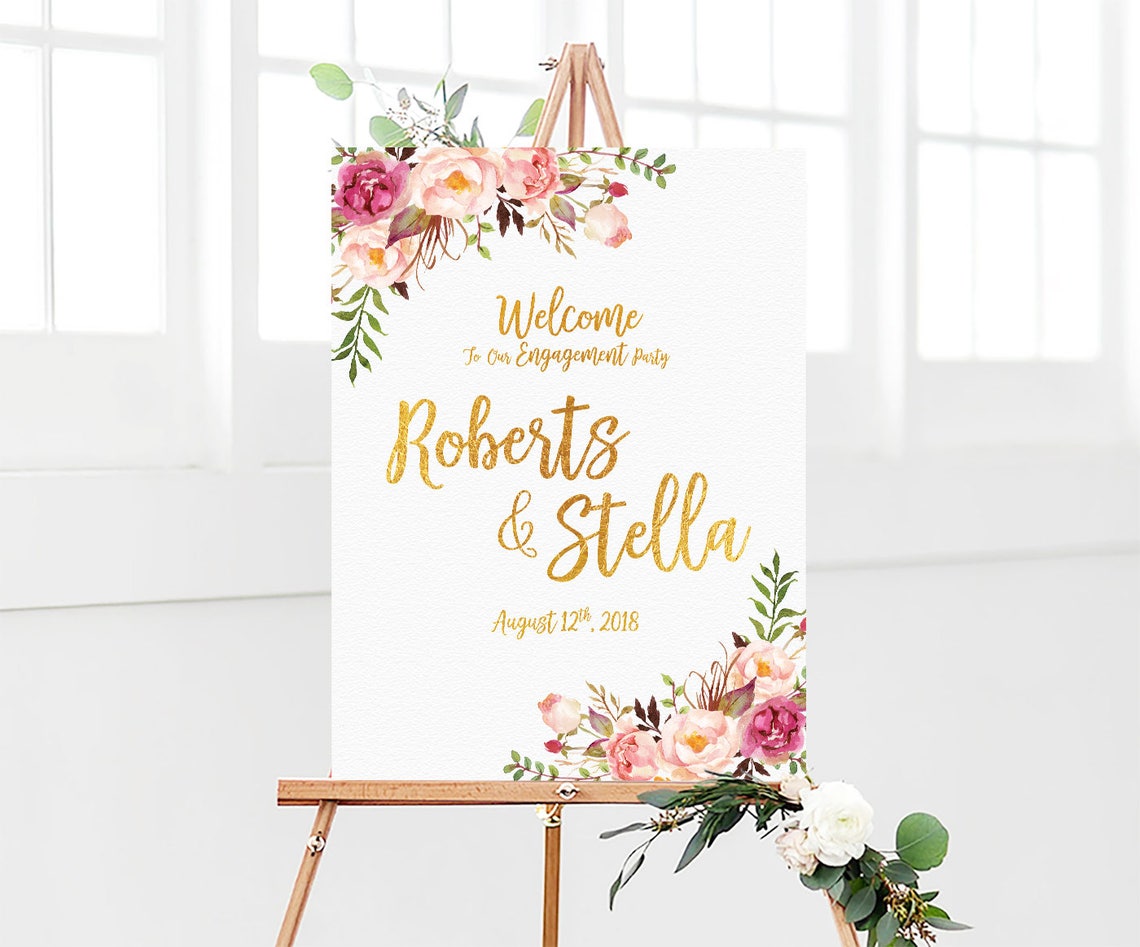 Engagement Welcome Sign Engagement Sign Welcome Engagement - Etsy