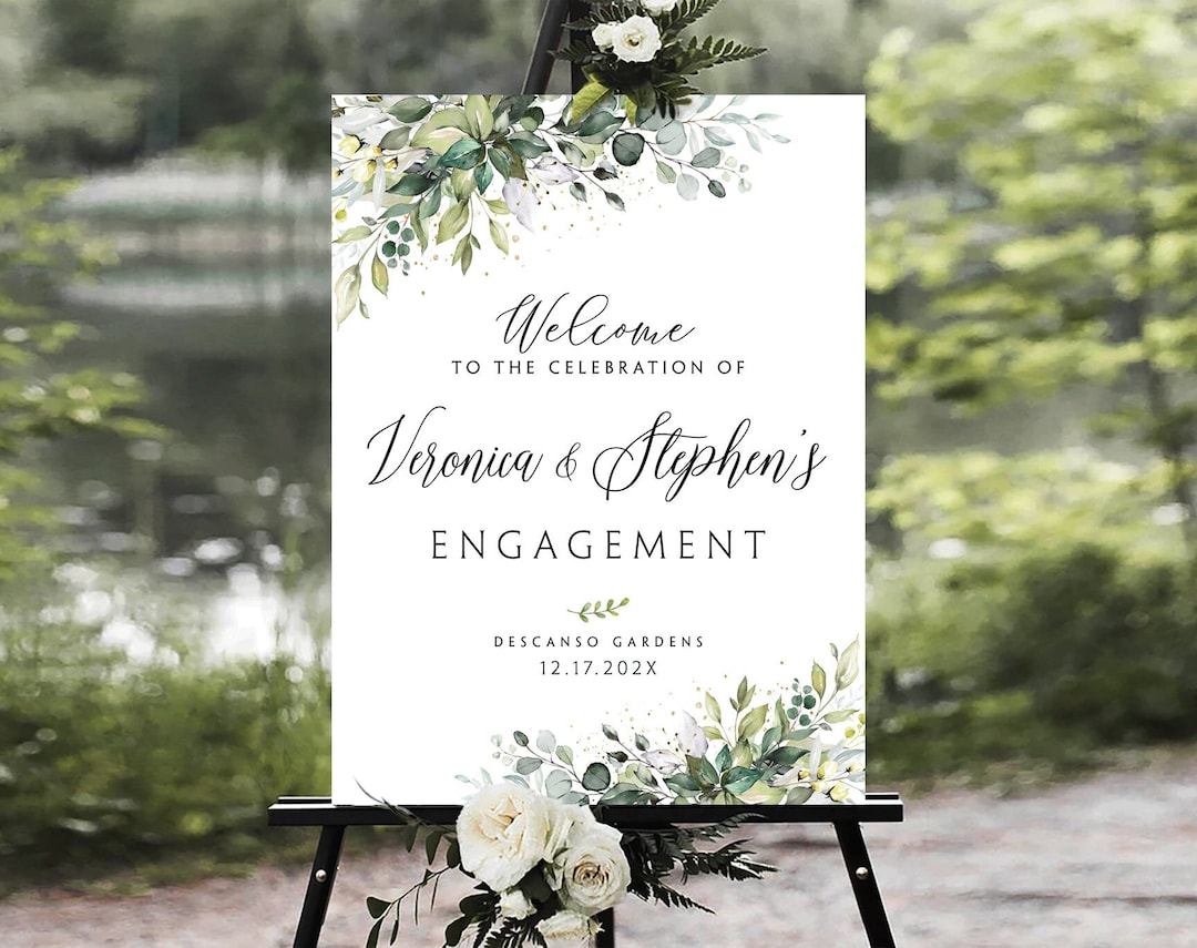 Engagement Welcome Sign, Engagement Sign, Engagement Party Welcome Sign ...