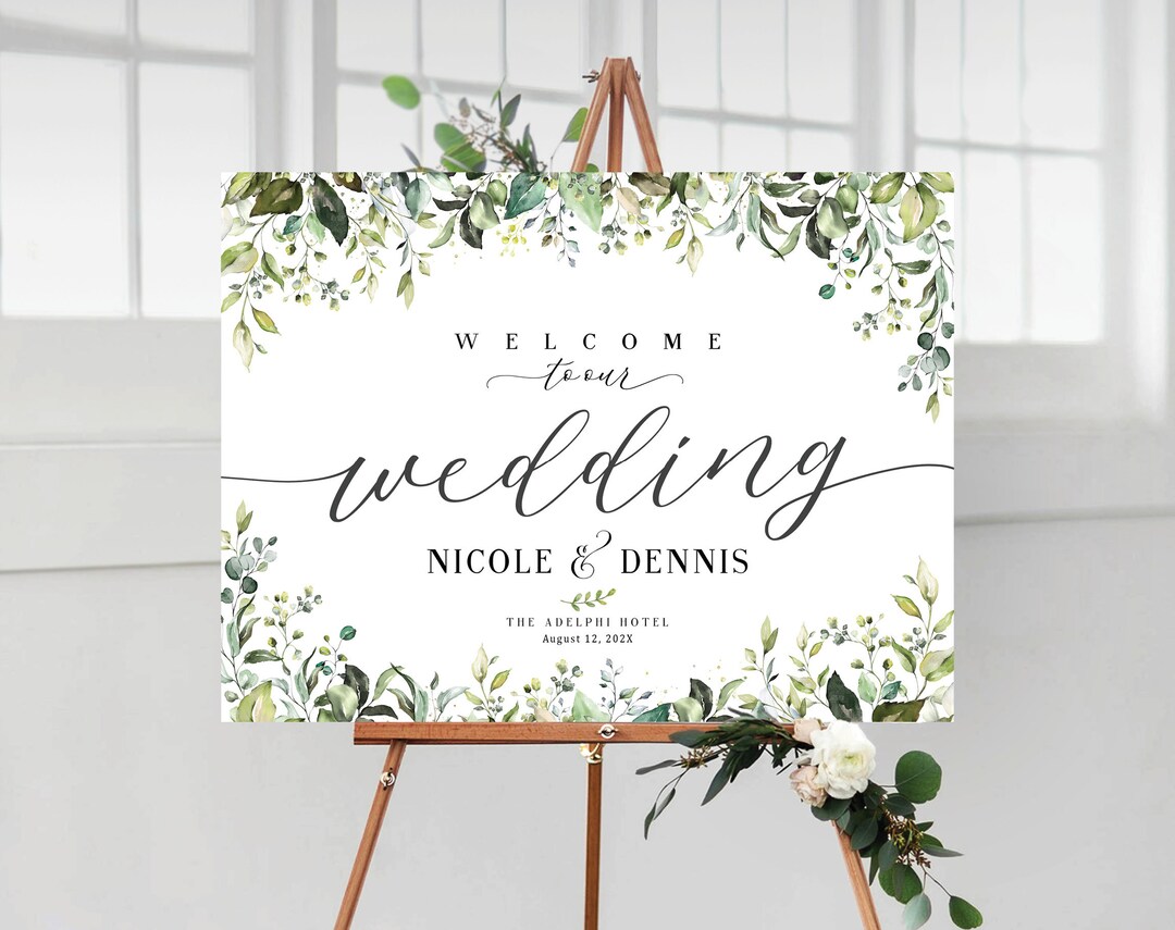 Wedding Welcome Sign, Wedding Invitations, Engagement Sign, Rehearsal ...