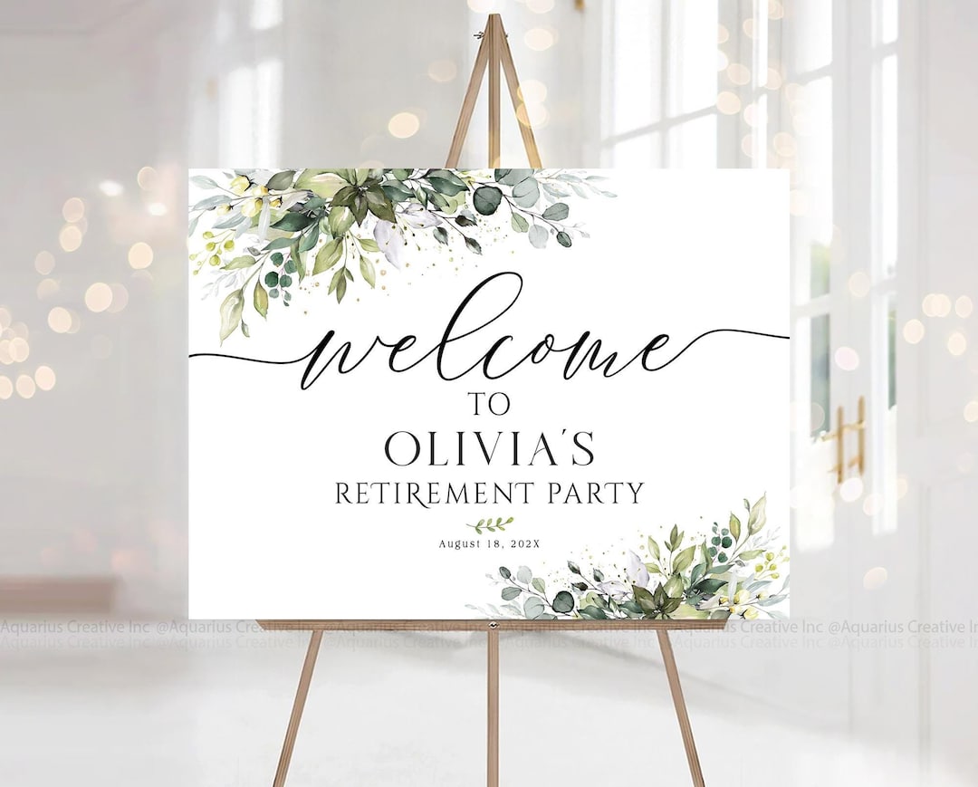 Retirement Party Sign, Retirement Welcome Sign, Retirement Celebration ...