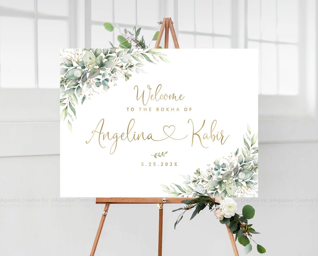 Indian Rokha Welcome Sign, Hindu Wedding Signs, Roka Welcome Signs ...
