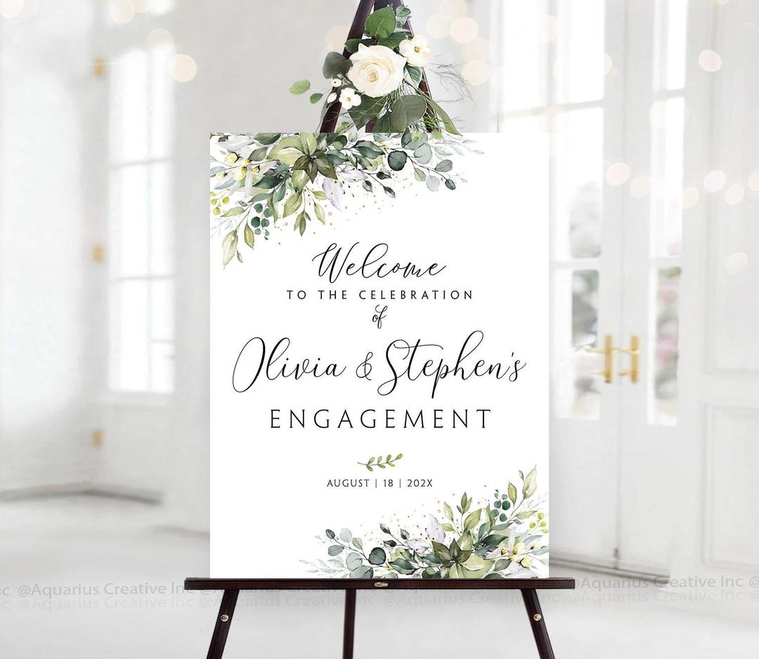 Personalized Engagement Welcome Sign, Engagement Sign, Engagement Party ...