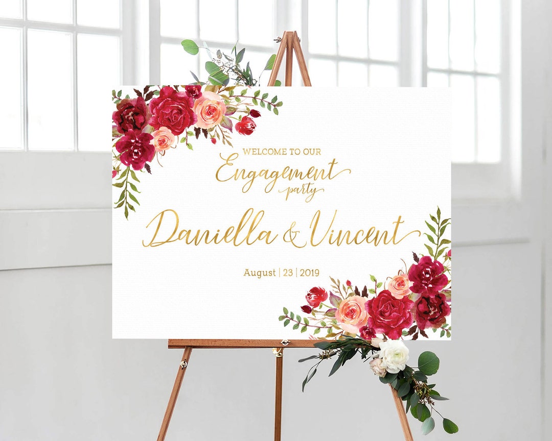 Engagement Welcome Sign, Engagement Sign, Welcome Engagement Party Sign ...