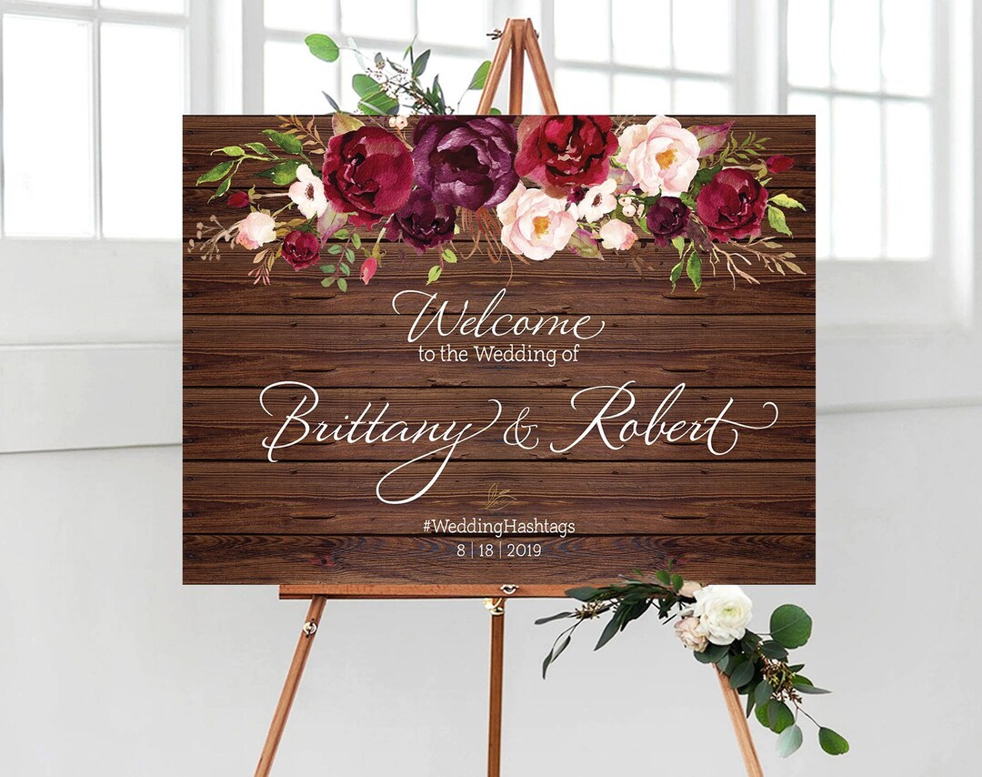 Boho Wedding, Wedding Welcome Sign, Wood Wedding Sign, Rustic Welcome ...