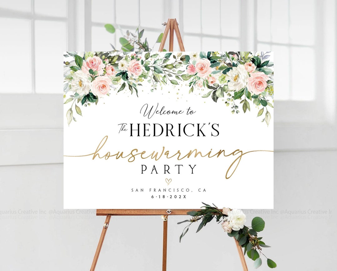 Greenery Housewarming Decorations, Housewarming Welcome Sign ...