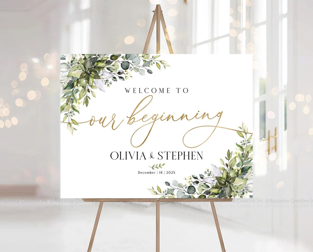 Wedding Welcome Sign, Wedding Signs, Welcome to Our Beginning Sign ...