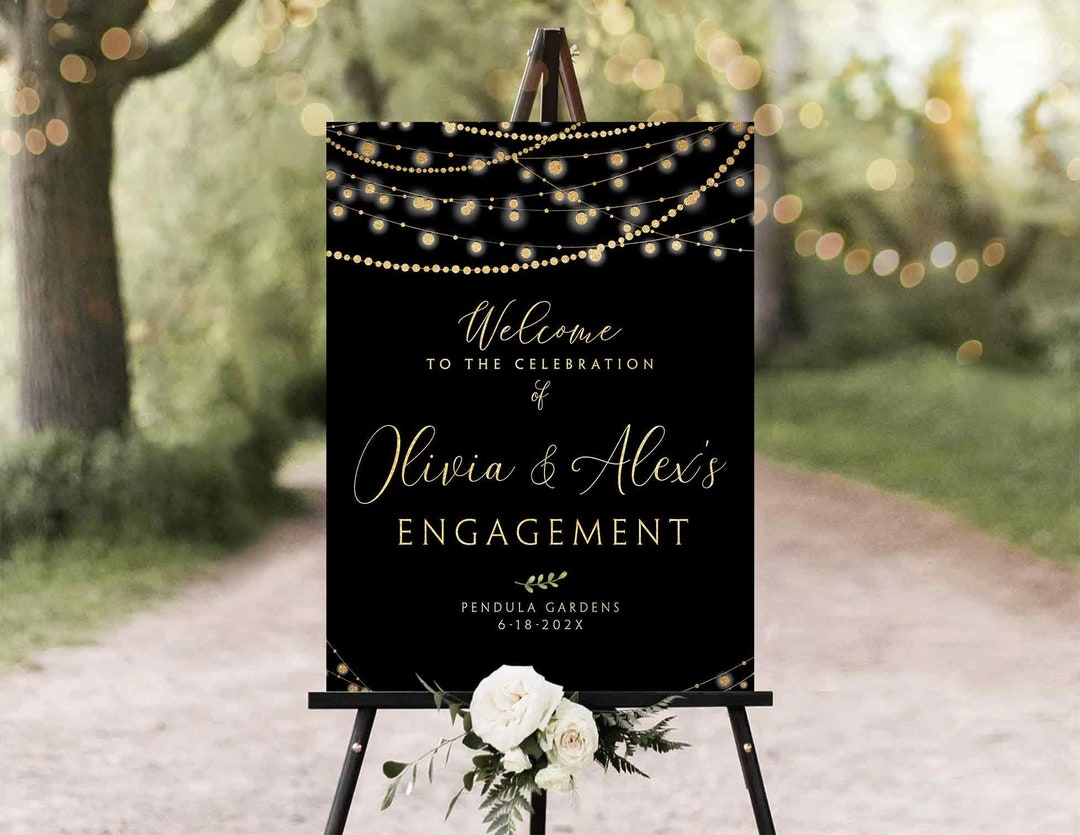 Engagement Welcome Sign, Engagement Sign, Engagement Party Welcome Sign ...