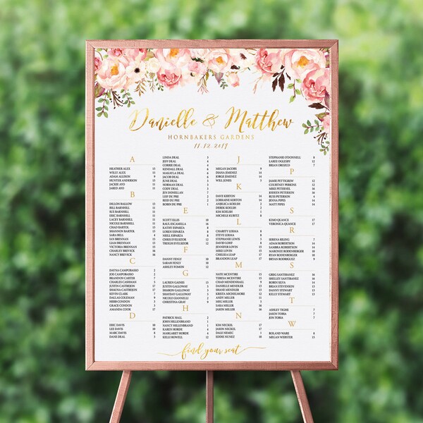 Seating Chart Wedding Welcome Sign - Etsy
