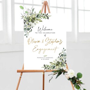 Engagement Welcome Sign, Engagement Sign, Engagement Party Welcome Sign ...