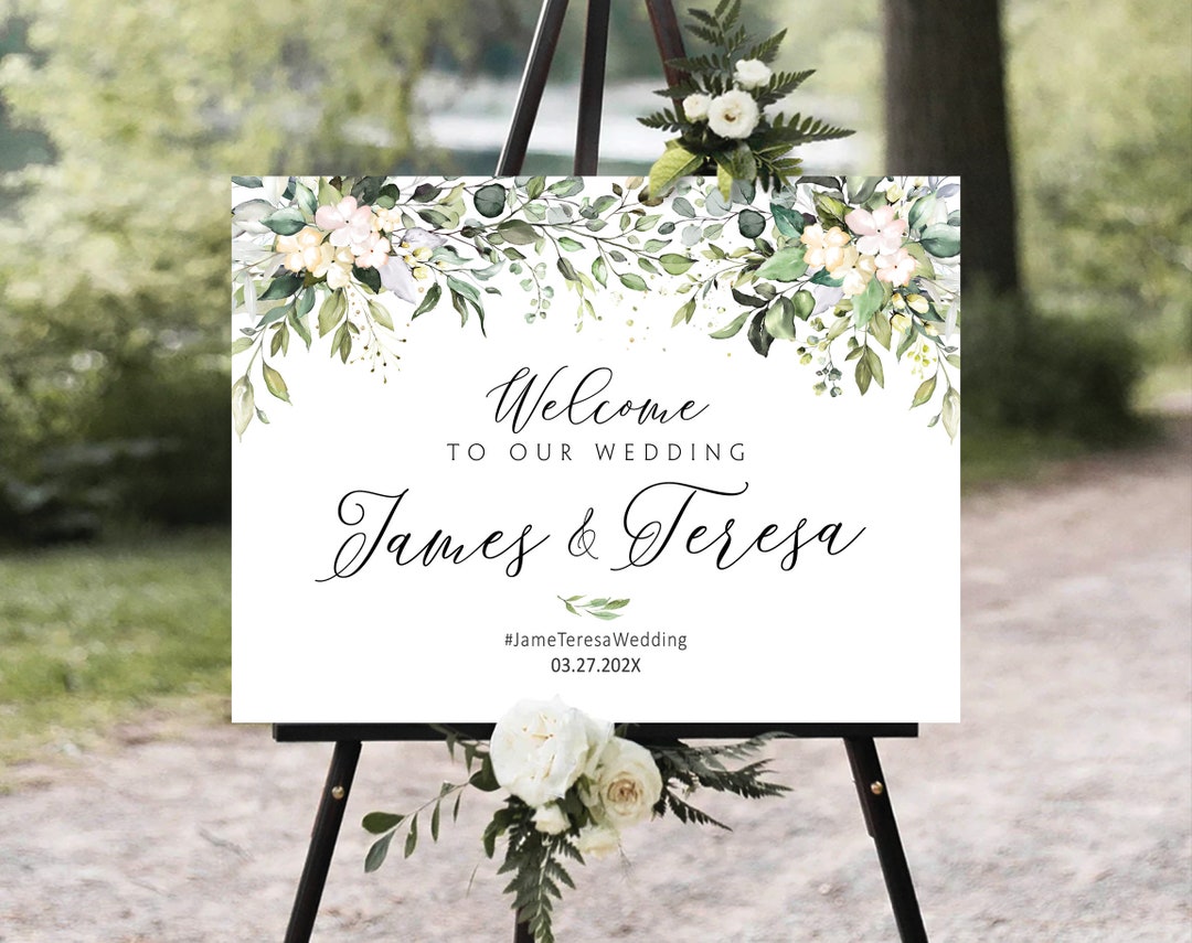 Wedding Welcome Sign, Wedding Invitations, Engagement Sign, Rehearsal ...