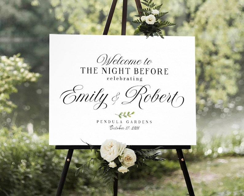 Rehearsal Dinner Sign the Night Before Sign Wedding - Etsy