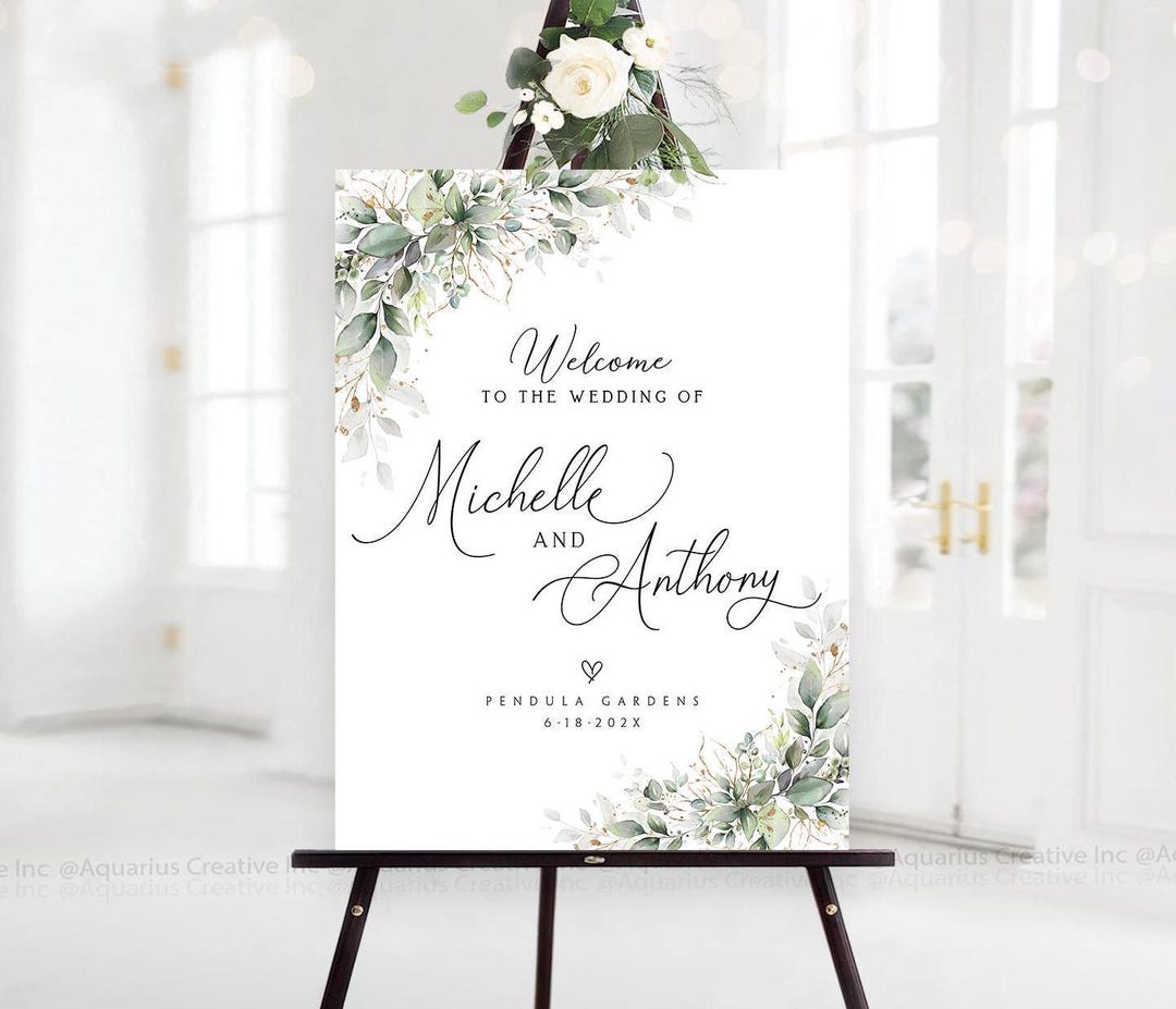 Personalized Wedding Sign, Wedding Welcome Sign, Wedding Invitations ...