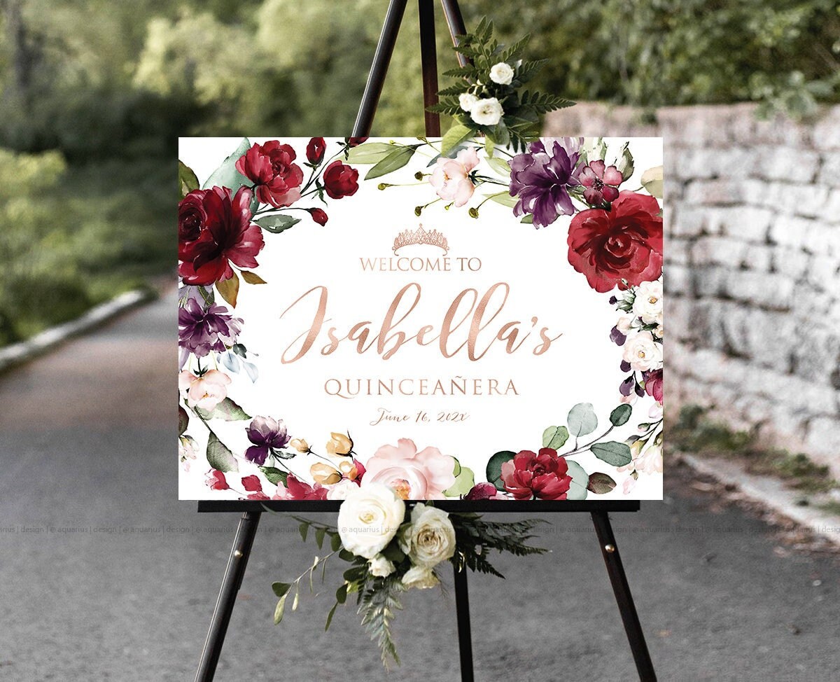 Quinceañera Welcome Sign Quinceanera Sign Quinceanera - Etsy