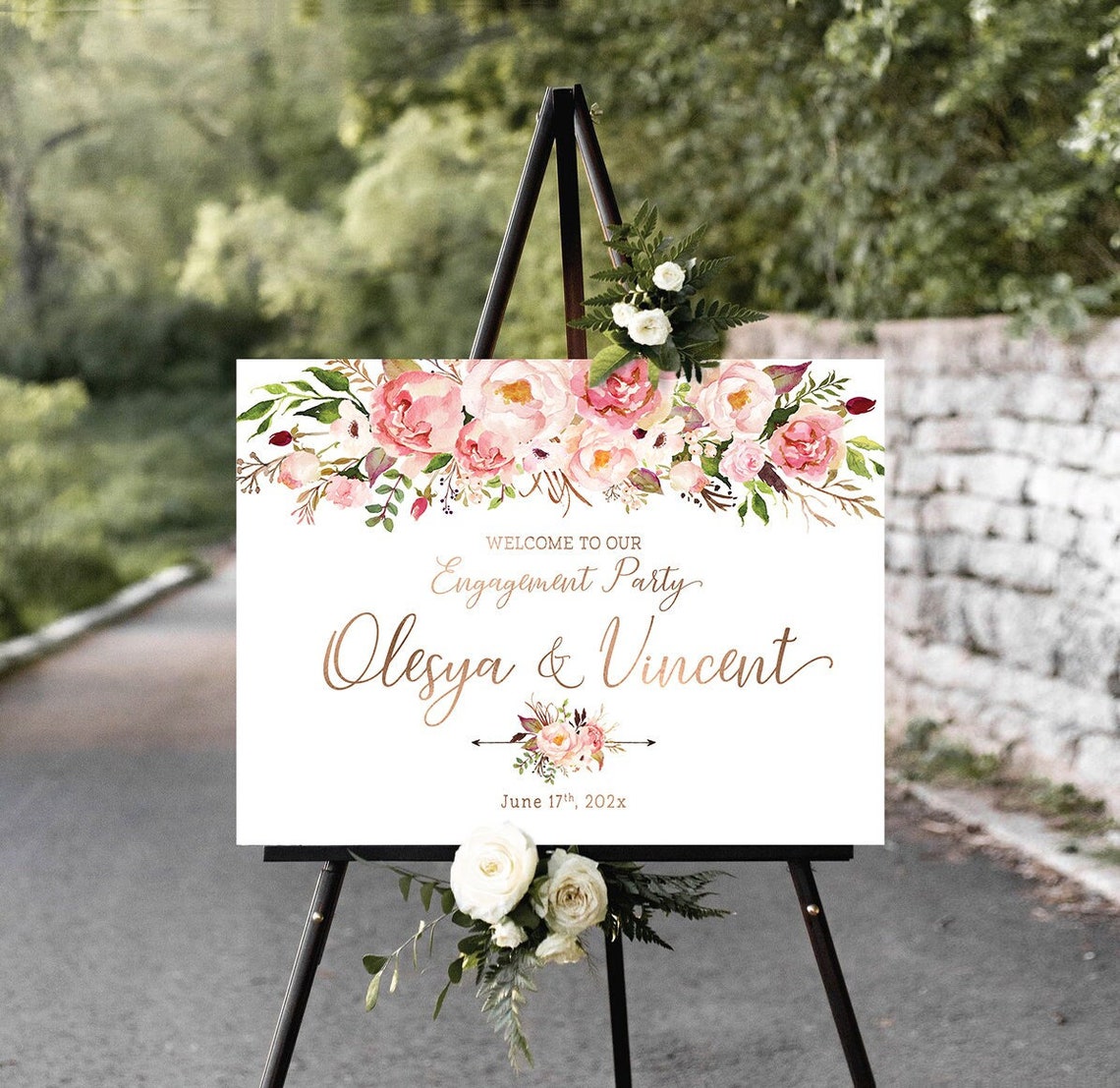 Engagement Welcome Sign, Engagement Sign, Engagement Party Welcome Sign ...