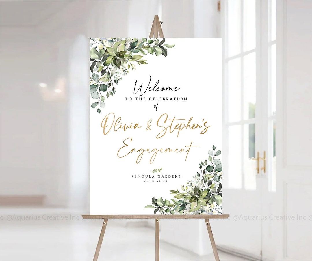 Engagement Welcome Sign, Engagement Sign, Engagement Party Welcome Sign ...