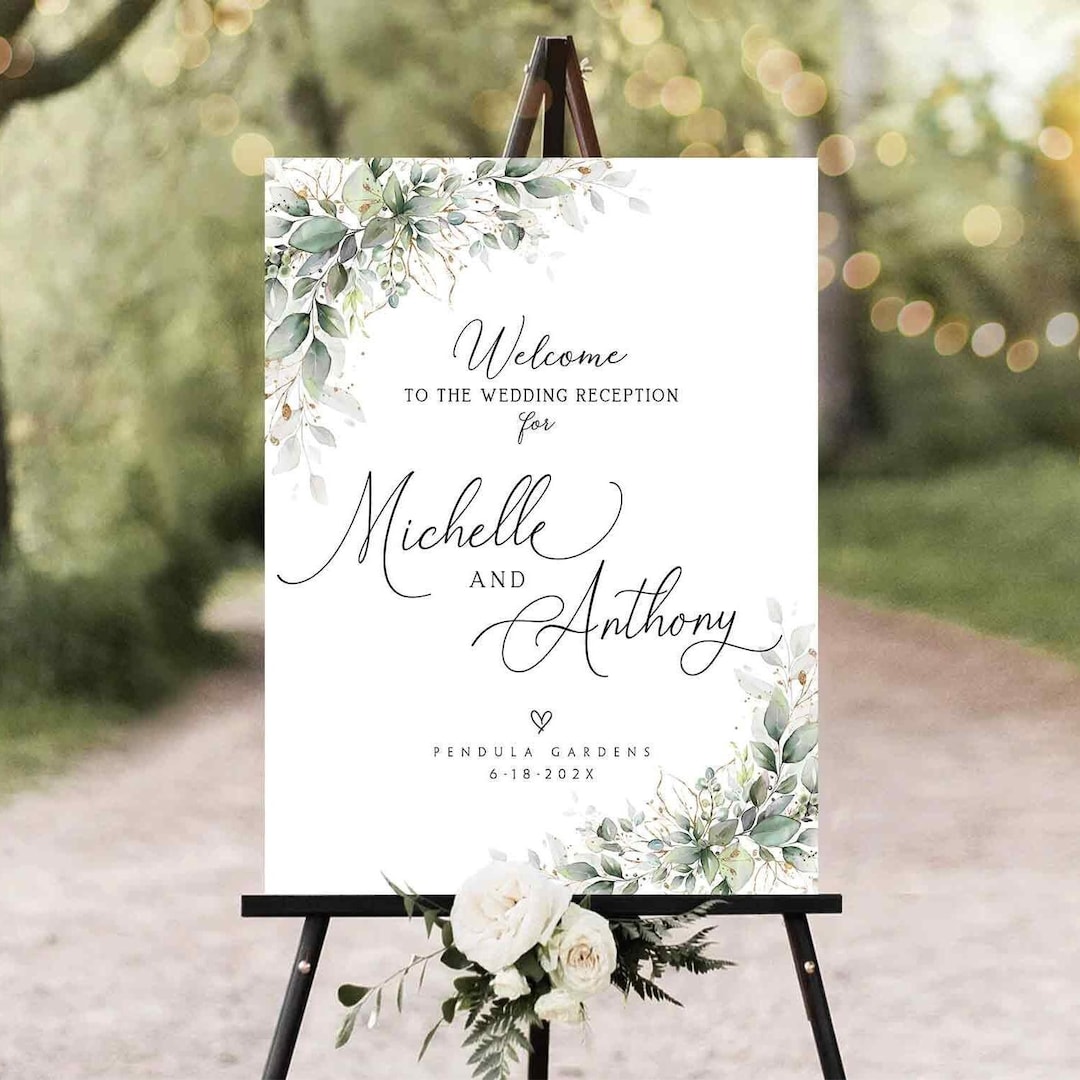 Reception Welcome Sign, Wedding Reception Sign, Wedding Welcome Sign ...