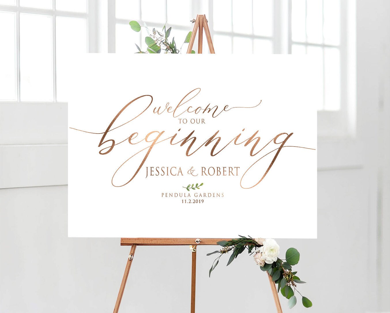 Wedding Welcome Sign, Welcome to Our Beginning Sign, Wedding Signs ...