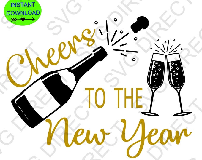 Champagneglazen Klinkende SVG - Etsy België