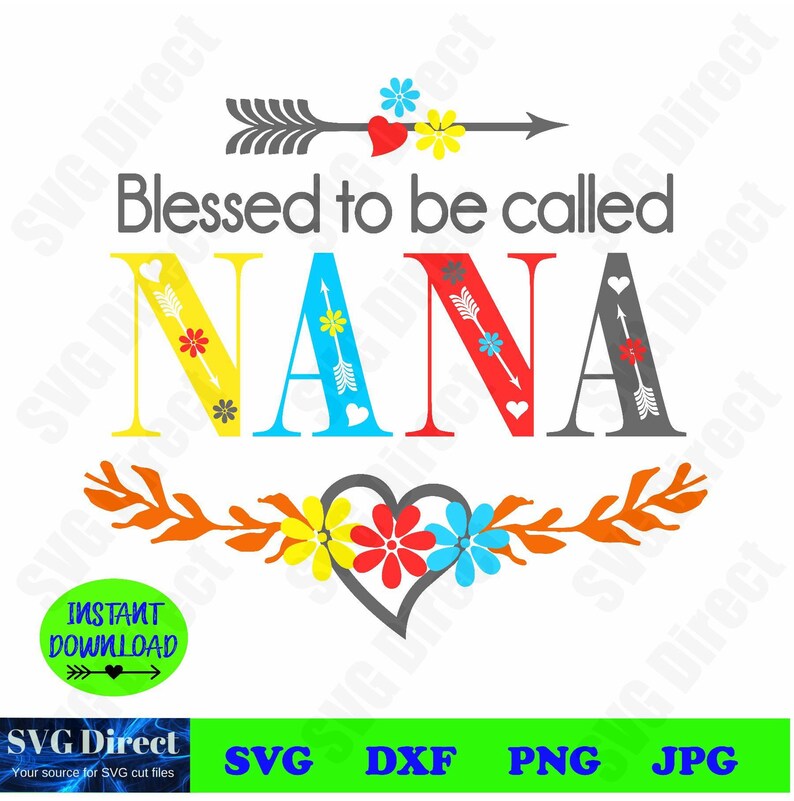 Blessed to Be Called NANA svg Png Dxf Jpg Use With - Etsy