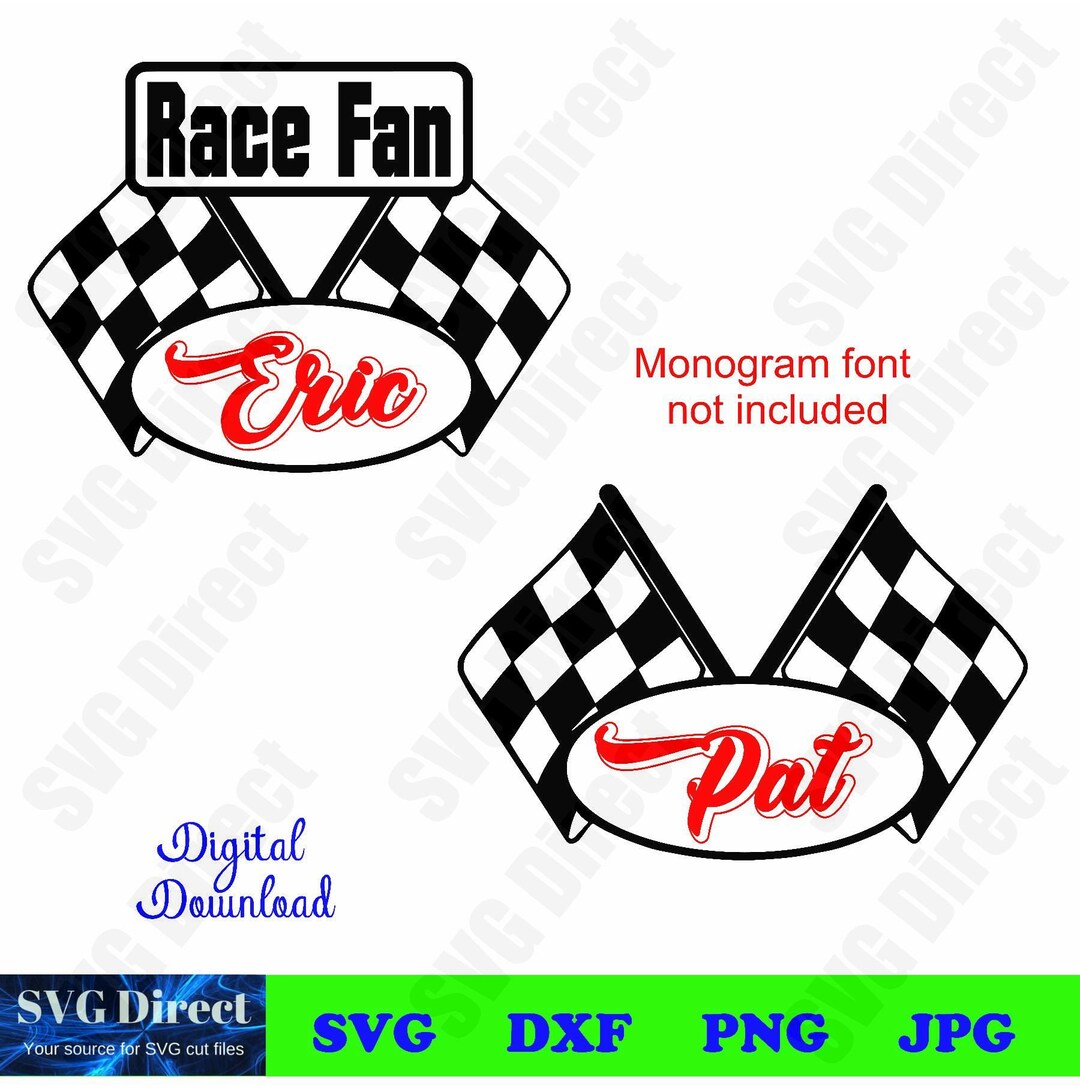 Racing Flag Set for Monogram ****svg, Png, Dxf, Jpg Use With Silhouette ...