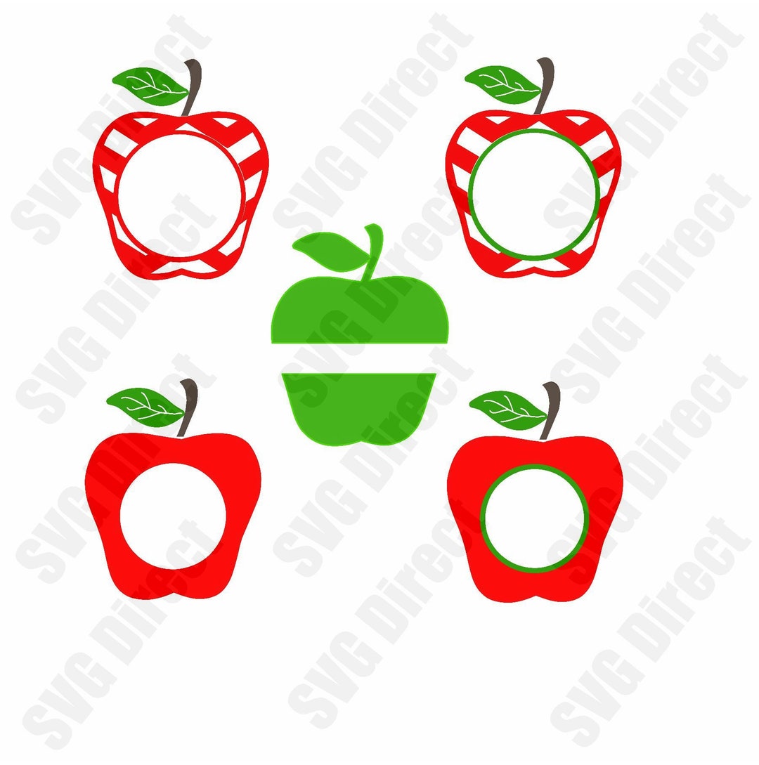 Apple Monogram Designs - Svg, Png, Dxf, Jpg - Use With Silhouette ...