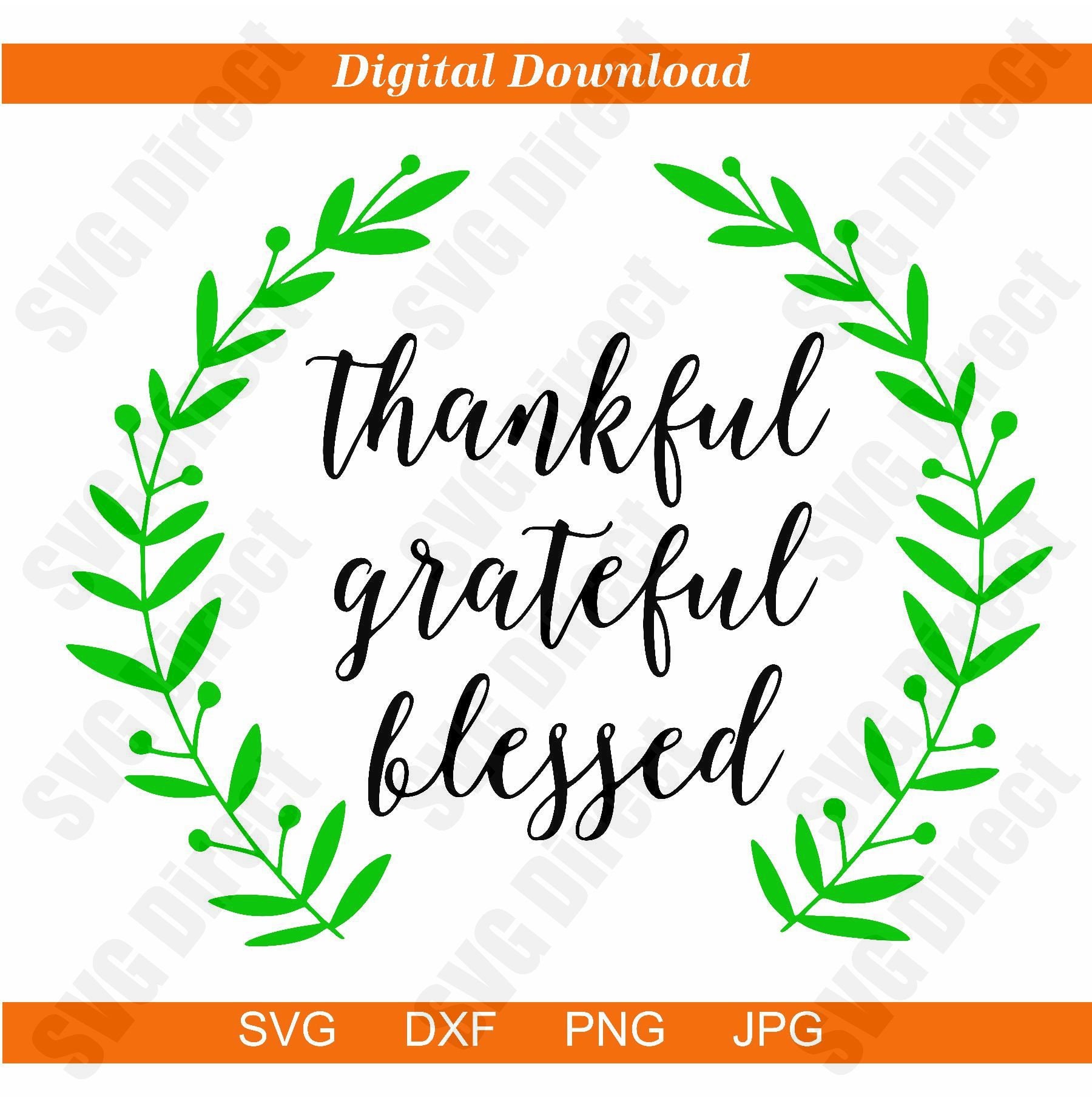 Dankbaar Dankbaar gezegend Svg Png Dxf Jpg gebruik met - Etsy Nederland