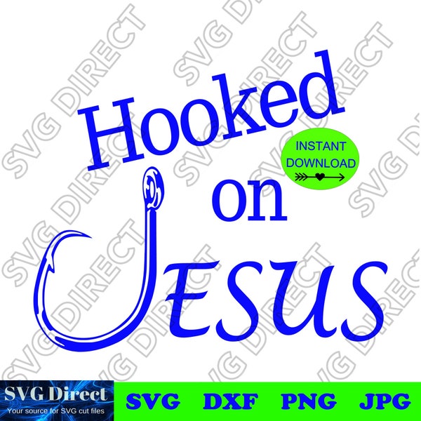 Hooked on Jesus Svg - Etsy