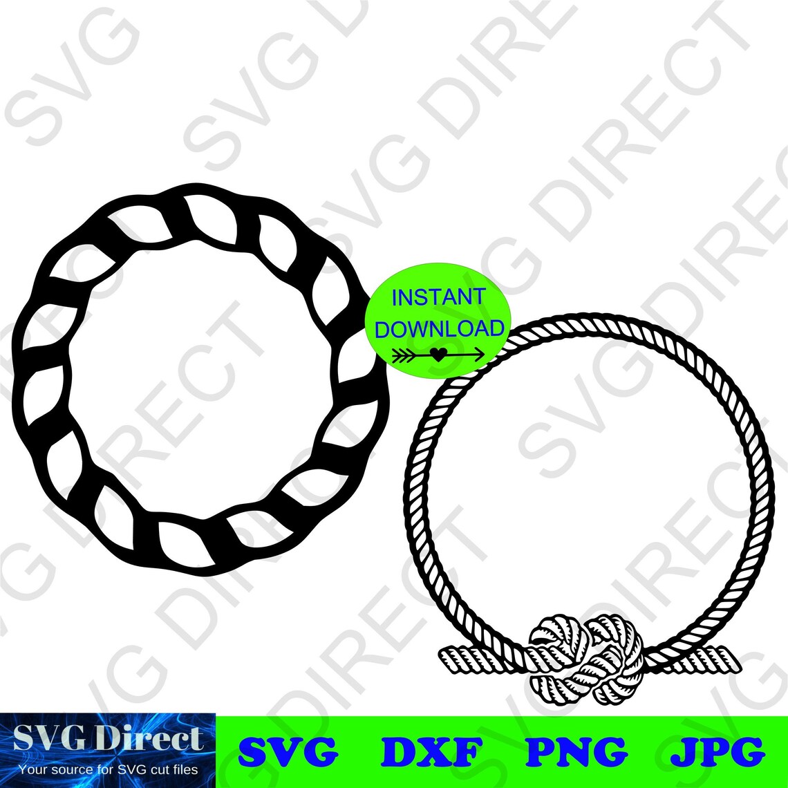 Rope Ring Rope Circle Rope Frame Svg Rope Wreath Png - Etsy