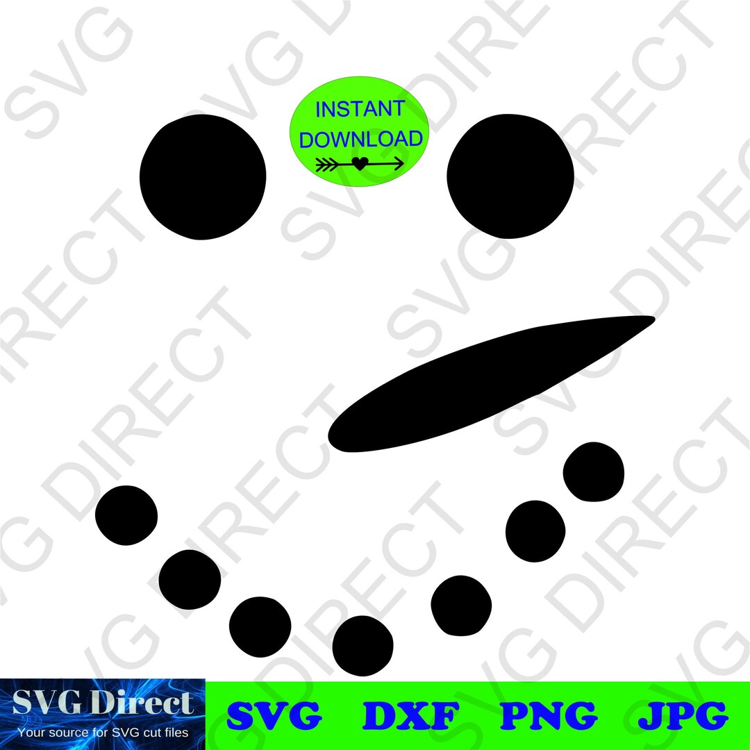 Snowman Face - Word Art, SVG, Cut File, PNG, JPG - Digital Cut File - Etsy